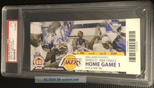 2008 LA LAKERS Boston Celtics Kobe Bryant NBA FINALS GAME 3 FULL TICKET ...