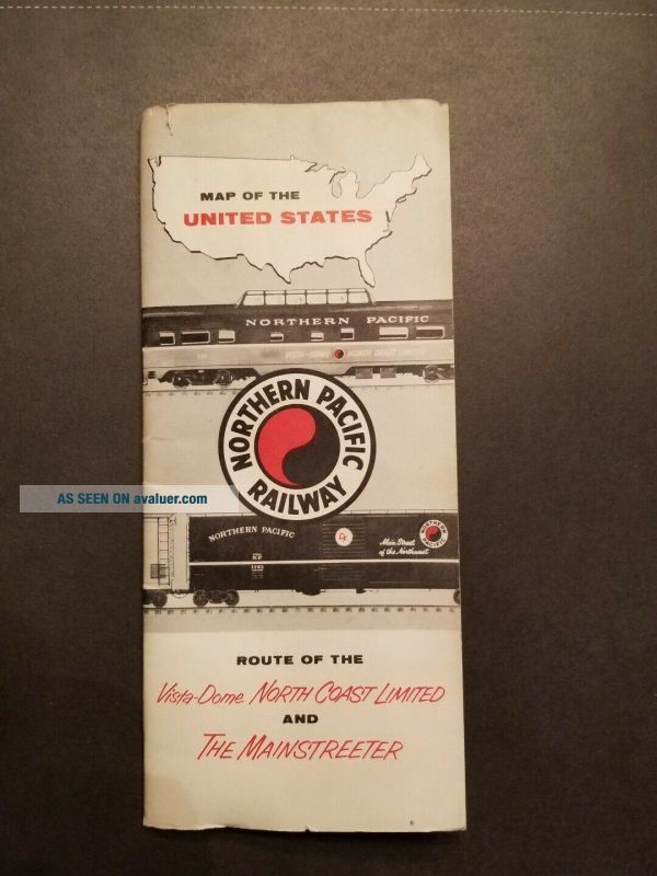 VINTAGE NORTHERN PACIFIC RAILROAD MAP OF THE UNITED STATES 1956 | #28182096