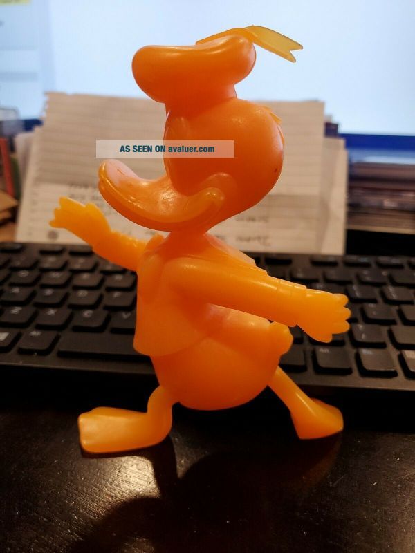 Disney Vintage Hard Plastic Orange Donald Duck Marx Toy Figure | #28199687
