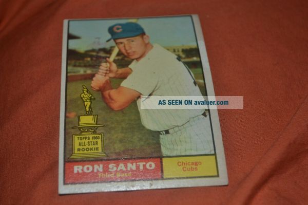 VINTAGE RON SANTO 1961 ROOKIE CARD 35 CHICAGO CUBS HALL OF FAME VG/EX O ...