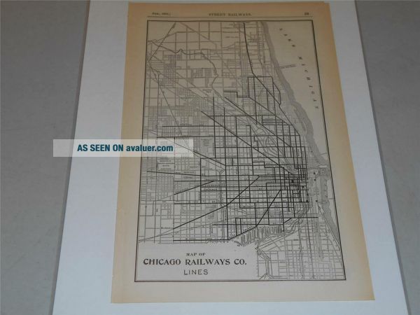 Map Of The Chicago Railways Company Lines From 1908 | #28091661