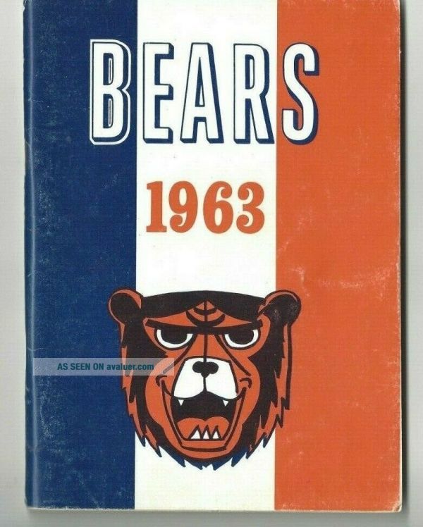 1963 Chicago Bears Football Media Guide, Bill George Doug Atkins Mike ...