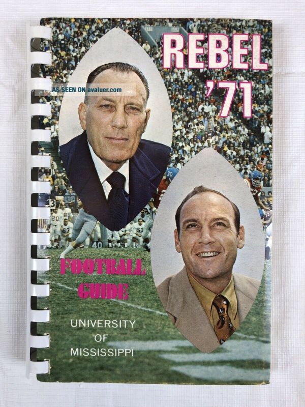 Ole Miss Rebels 1971 University Of Mississippi College Football Guide ...
