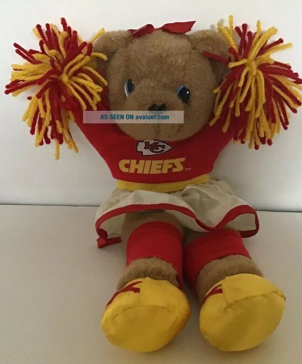 Stuffins Plush Red Kansas City Chiefs Teddy Bear Cheerleader 1997 ...