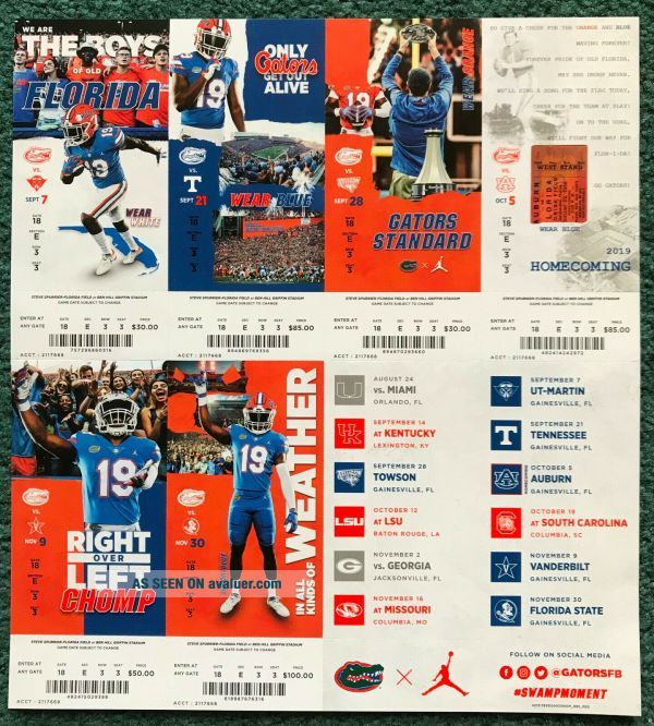 2019 Florida Gators Football Season Ticket Sheet - In | #28163327