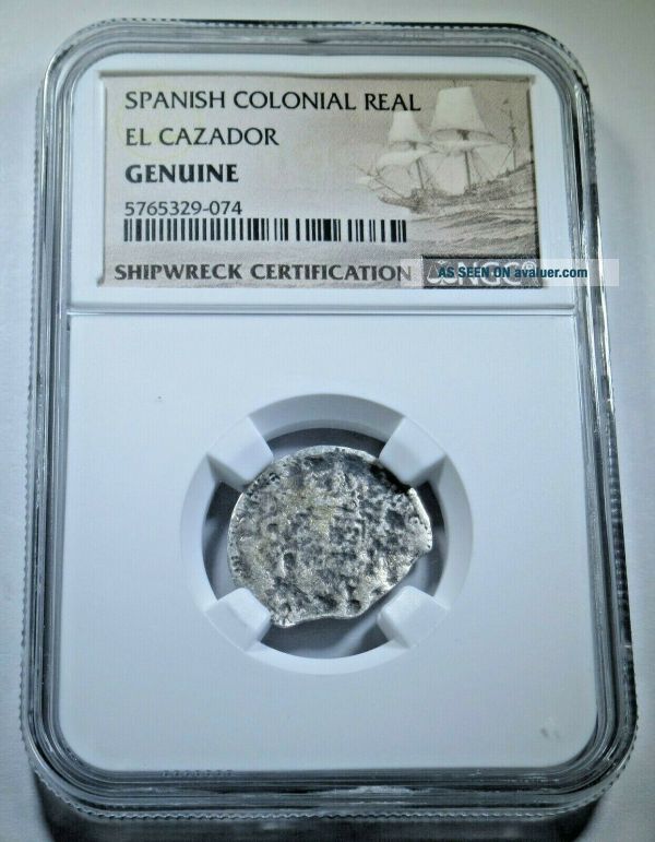 1700 ' S El Cazador Shipwreck Silver 1 Reales NGC Old Antique Pirate ...