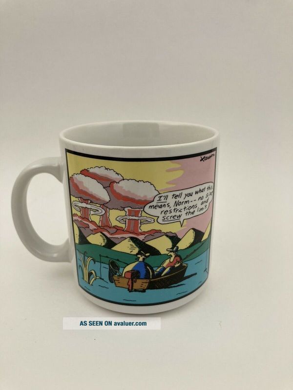Vintage The Far Side Gary Larson Nuclear Fishing Screw The Limit Coffee ...
