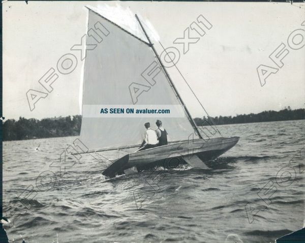 1918 White Bear Lake Minnesota Yacht Club Sailboat During Regatta Press ...