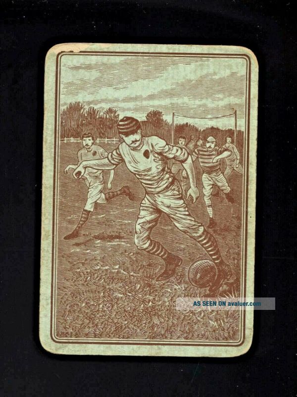 Vintage Wide Swap Playing Card OLD TIME FOOTBALL SOCCER PLAYERS ON ...