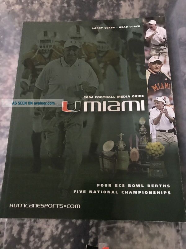 MIAMI HURRICANES NATIONAL CHAMPS 2004 OFFICIAL MEDIA GUIDE YEARBOOK ...