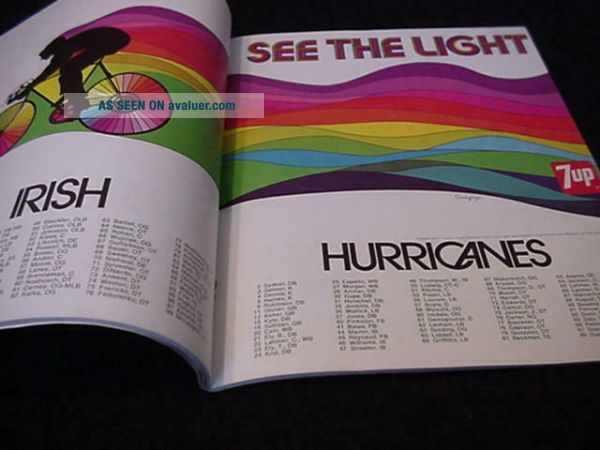 October 26, 1974 Notre Dame Vs Miami College Football Program - ND ...