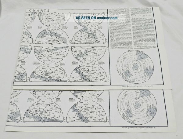 2 - 1970 National Geographic Map Of The Heavens Star Charts For Both ...