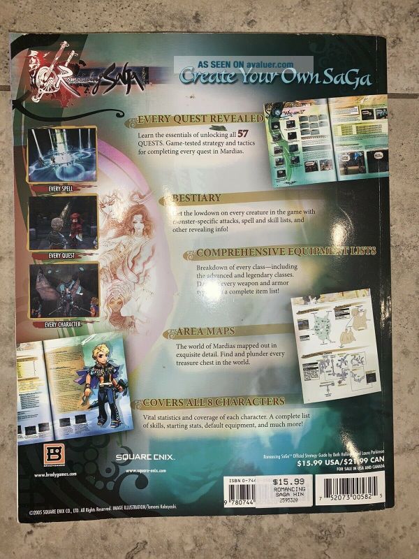 Vintage PS2 Romancing Saga Brady Games Official Strategy Guide Book ...