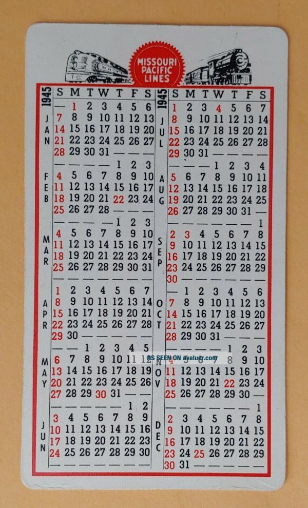 VINTAGE 1945 MISSOURI PACIFIC LINES RAILROAD SERVING AMERICA POCKET ...