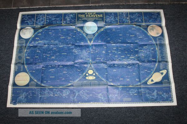 Vintage 1957 NATIONAL GEOGRAPHIC A Map Of The Heavens | #28373611