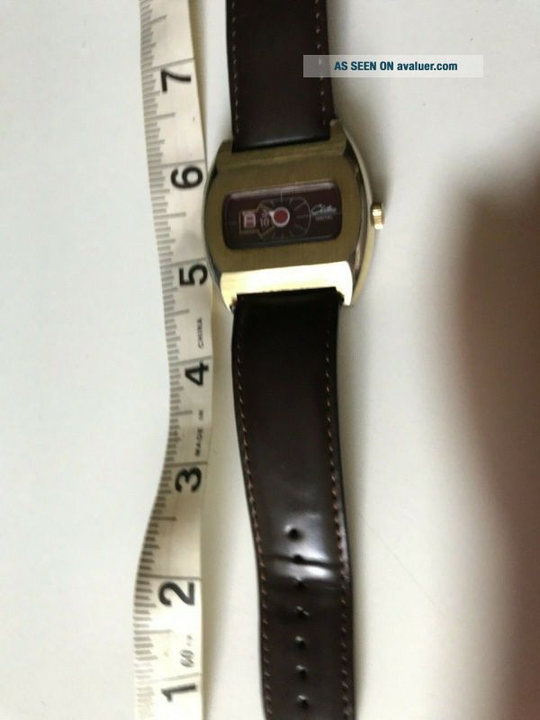 CHATEAU VINTAGE DIGITAL JUMP HOUR Black Dial Swiss Watch Wristwatch ...