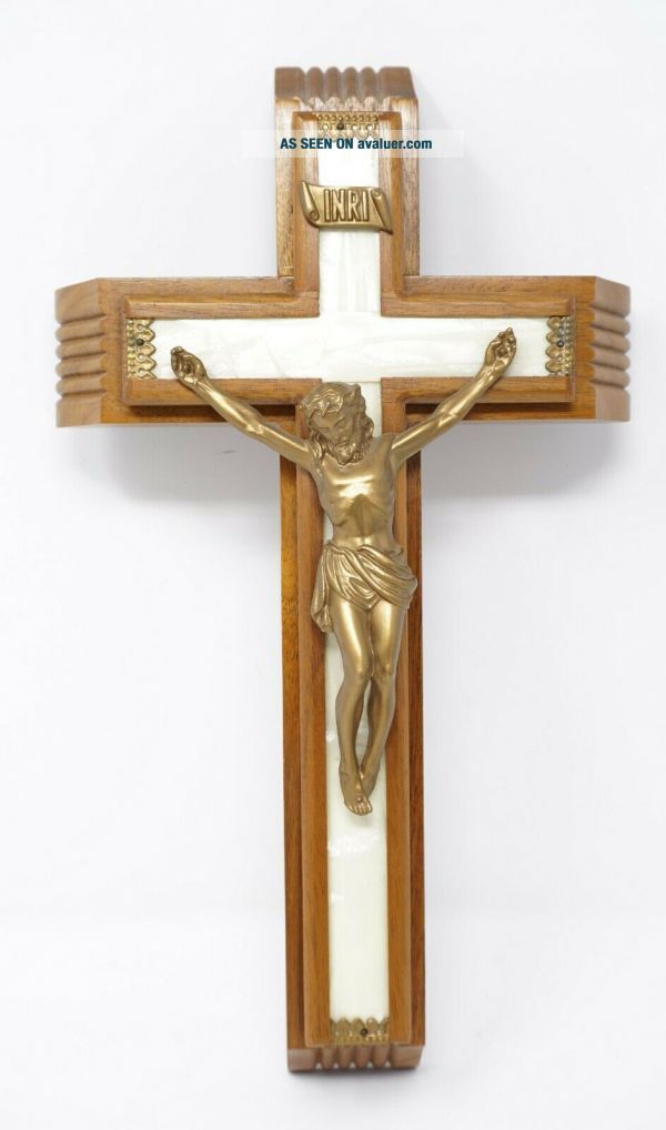 Vintage Wooden Crucifix Cross Last Rights Sick Call Anointing With ...