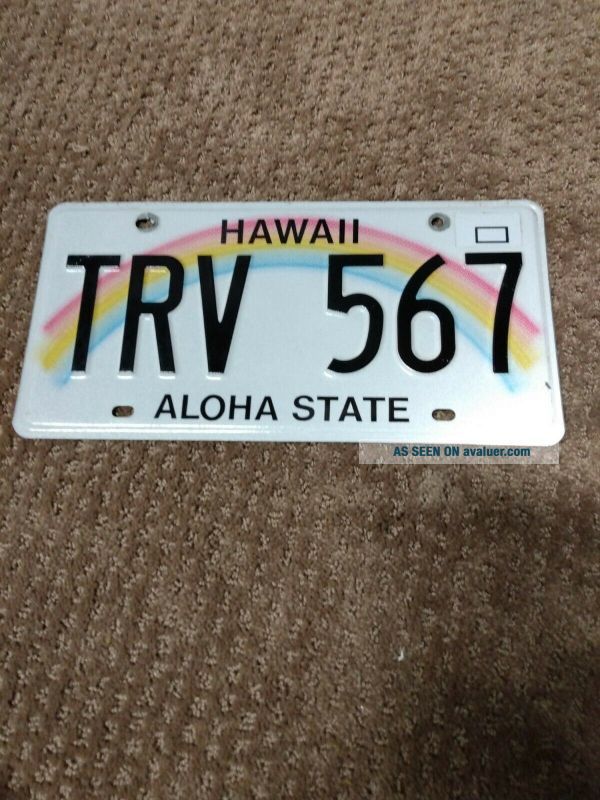 HAWAII ALOHA LICENSE PLATE RAINBOW TRV 567 | #28448209
