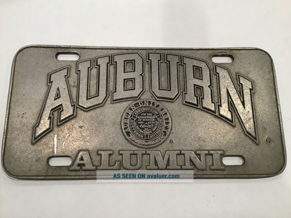 AU AUBURN ALUMNI Heavy Duty PEWTER LICENSE PLATE TAG Vintage Fast ...