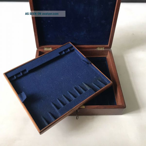 Small Vintage Mahogany Wooden Cutlery Canteen Box Chest Sewing Crafts ...