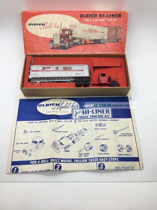 Vintage Ulrich Hi - Liner HO Kenworth Tractor Trailer Metal Model Truck ...