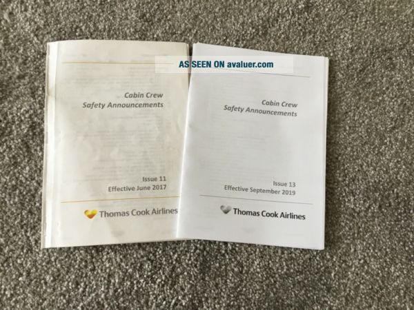 Thomas Cook Airlines Safety Announcement Booklets X2 | #28513526