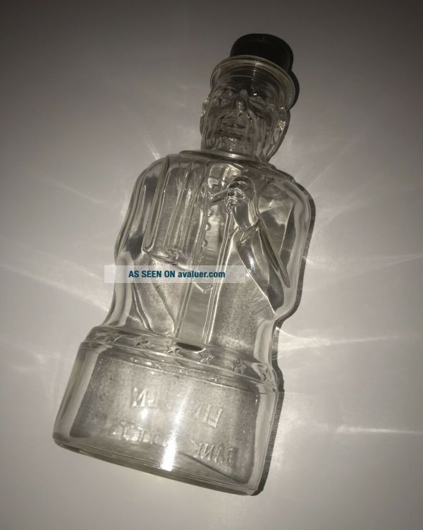 Vintage Abraham Lincoln Glass Bank Bottle, Lincoln Foods, Lawrence ...