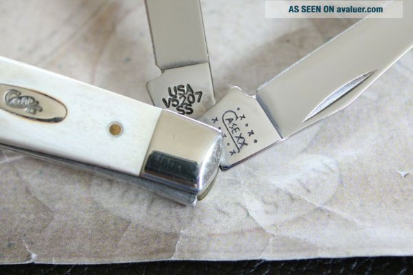 2000 Case XX USA 10 Dot Vintage Stag 2 Blade Mini Trapper Knife V5207 ...