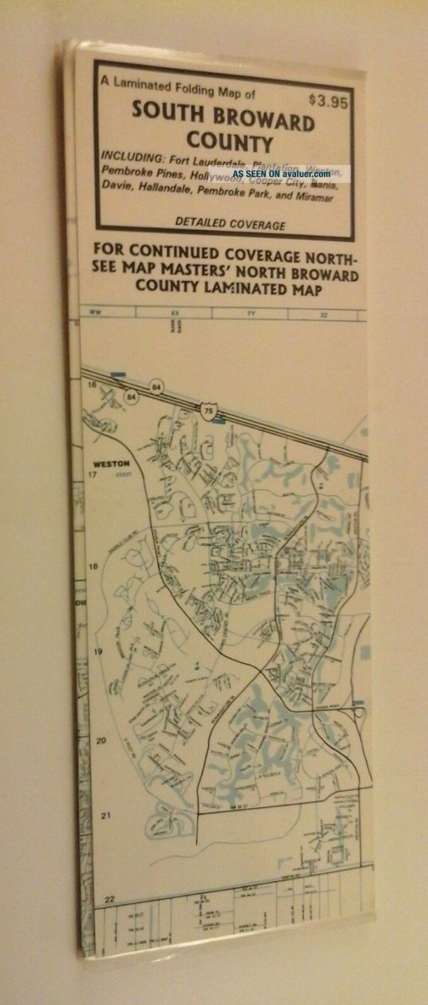 1996 Map Masters By Frog Maps - Laminated Folding Map Of South Broward ...
