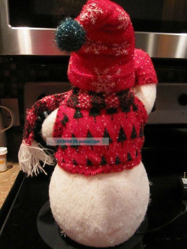 Avon Fiber Optic Sparkling Snowman W Wreath Color Changing Vintage 2002 ...