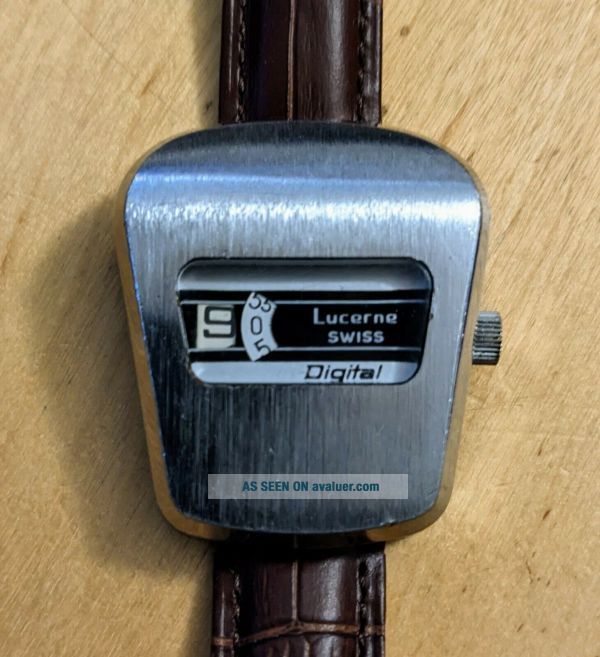 Vintage Lucerne Swiss Mechanical Digital Watch Jump Hour | #28772912