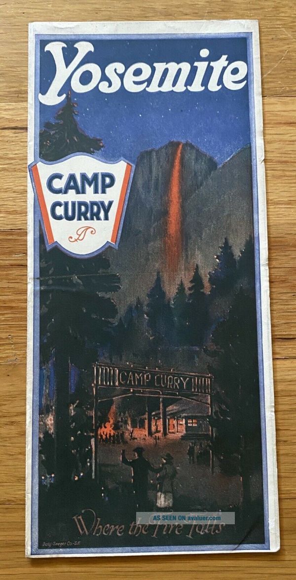 1922 Camp Curry Yosemite National Park Lodge CA Travel Brochure Map ...