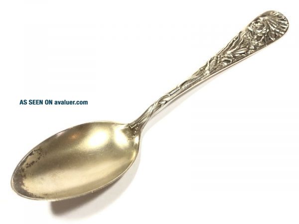 Vintage Sterling Silver Native American Indian Chief Souvenir Spoon ...