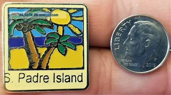 PIN: SOUTH PADRE ISLAND Souvenir Lapel Hat Pinback Palm Trees Enamel ...