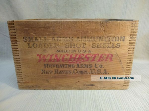 Vintage Winchester Small Arms Wooden Shotgun Shell Box Wood Ammunition ...