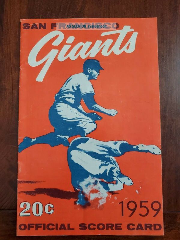 Vintage 1959 San Francisco Giants Score Card/ Program Vs Los Angeles ...