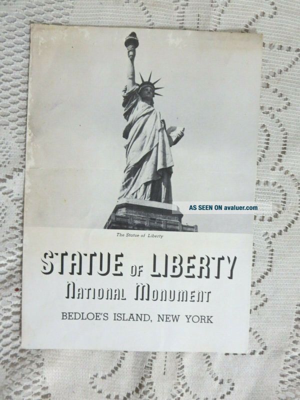 The Statue Of Liberty National Monument Bedloe ' S Island NY Brochure ...