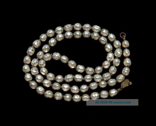 VINTAGE MIRIAM HASKELL BAROQUE PEARL 30 " NECKLACE | #28859727