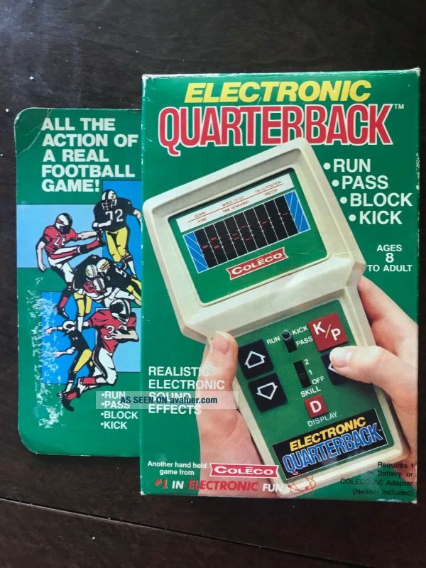 Vintage Coleco Handheld Electronic Quarterback Football Game COMPLETE ...