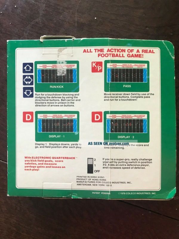 Vintage Coleco Handheld Electronic Quarterback Football Game COMPLETE ...