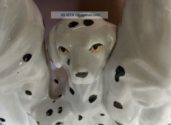 DALMATION Dog Family, Mom & Dad With 2 Puppies Ceramic Figurines Statue ...