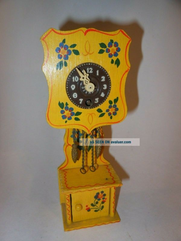 Vintage Josef Hauser West German Miniature Grandfather Clock | #29069422