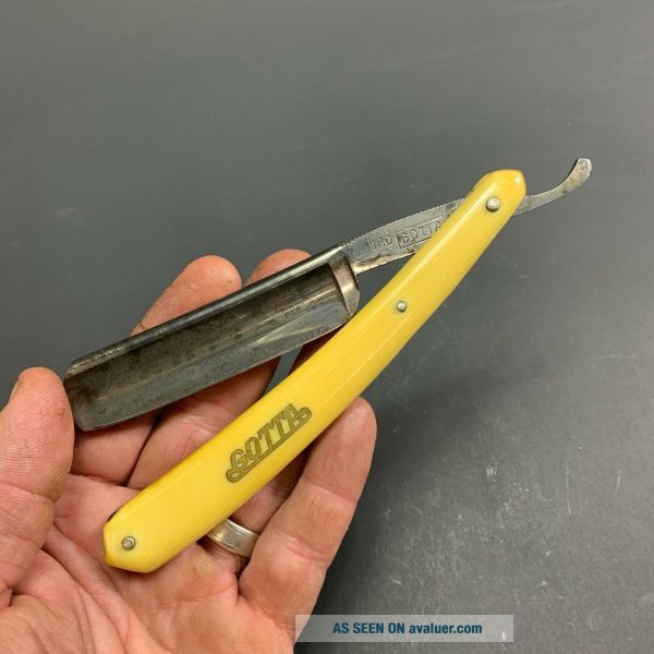 VINTAGE GOTTA 120 GERMAN HOLLOW - GROUND SHEFFIELD STEEL STRAIGHT RAZOR ...