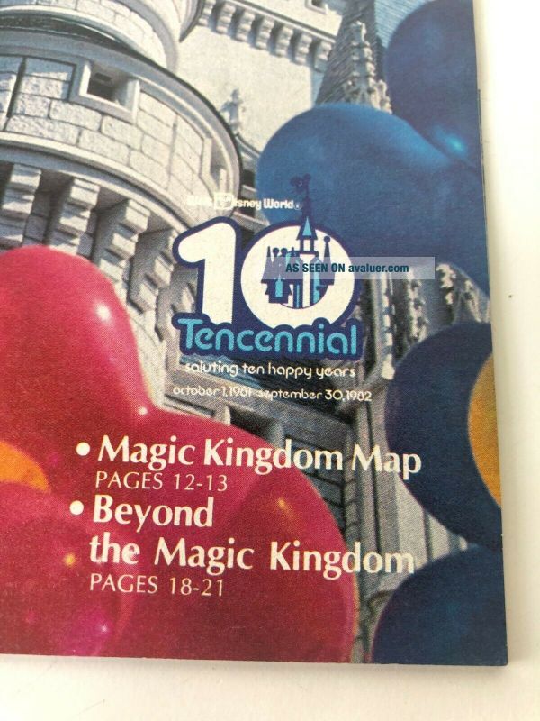 Vintage 1981 Tencennial Guide To The Magic Kingdom Walt Disney World ...