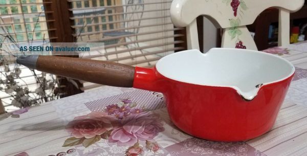 Vintage Copco By Michael Lax Denmark Cast Iron Red Enamel 2 Quart Pot ...