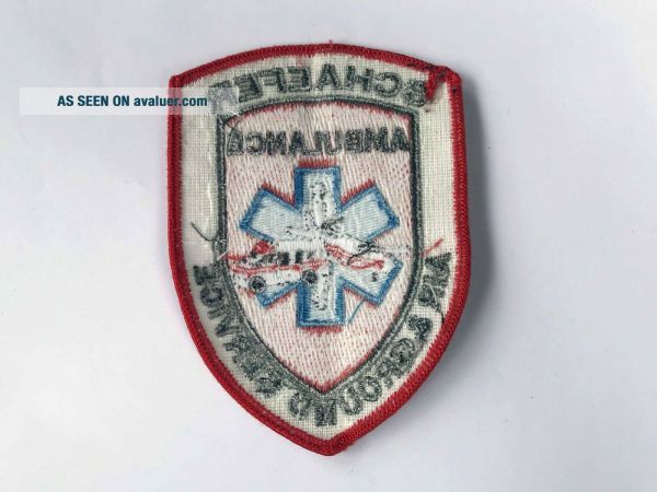 Vintage Schaefer Ambulance Air & Ground Service Sew Iron On Embroidered ...