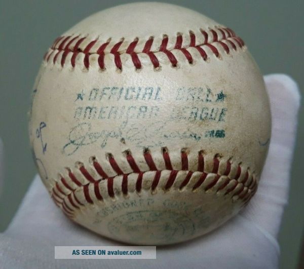 OFFICIAL AMERICAN LEAGUE GAME BASEBALL JOE CRONIN SIGNED BY NED GARVER ...