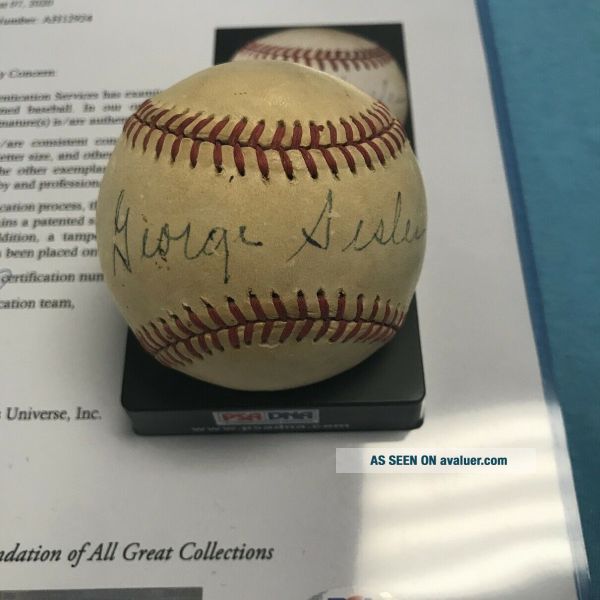 PSA/DNA Authentic Signed George Sisler Auto Baseball Chieftan League ...