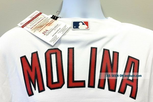 Yadier Molina St Louis Cardinals Signed Autograph Jersey Majestic JSA ...