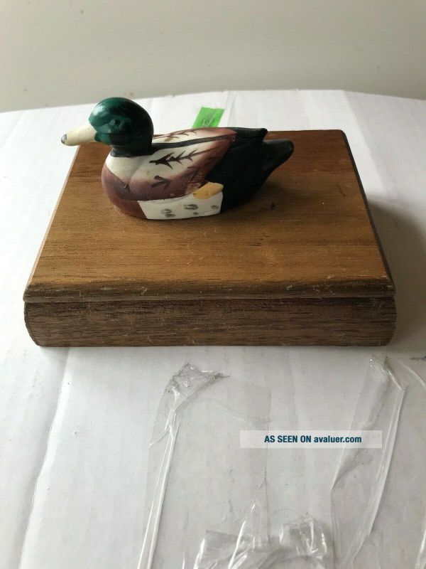 Vintage Wood Wooden Duck Decoy Trinket Jewelry Box Folk Art | #29027494